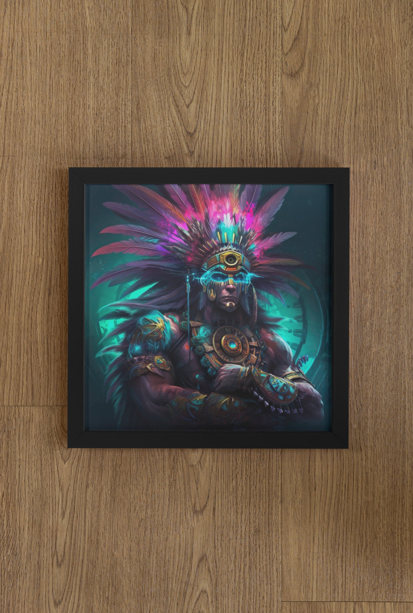 Neon Cyberpunk Strong Aztec Man No.5//premium Digital Product Ai Clip ...