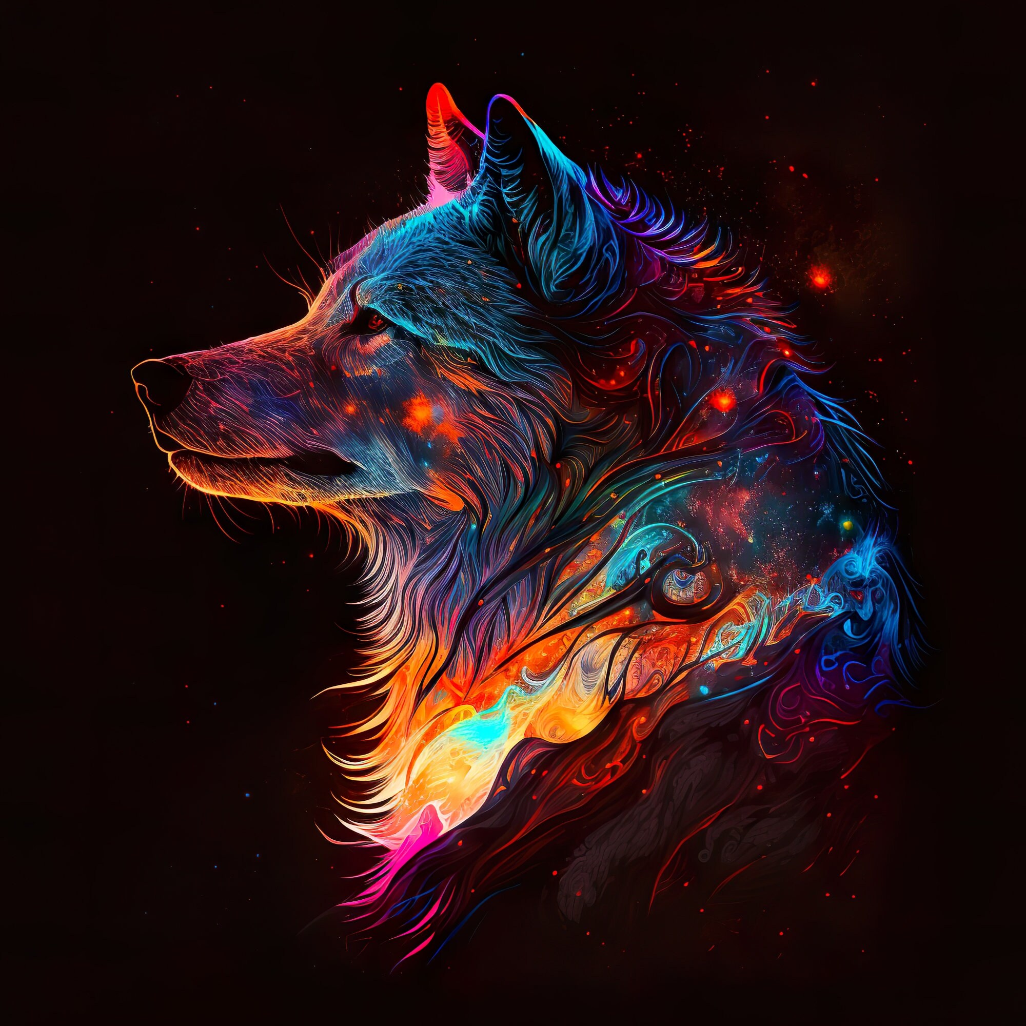 Colorful Wolf Wallpaper