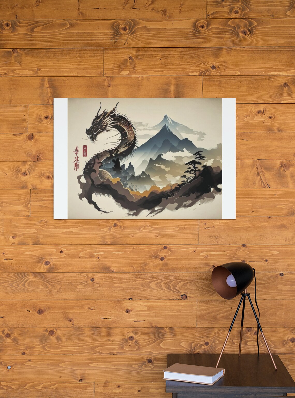 Caligraphy Ink Chinese Dragon No.7 // Premium Quality Digital AI Art ...