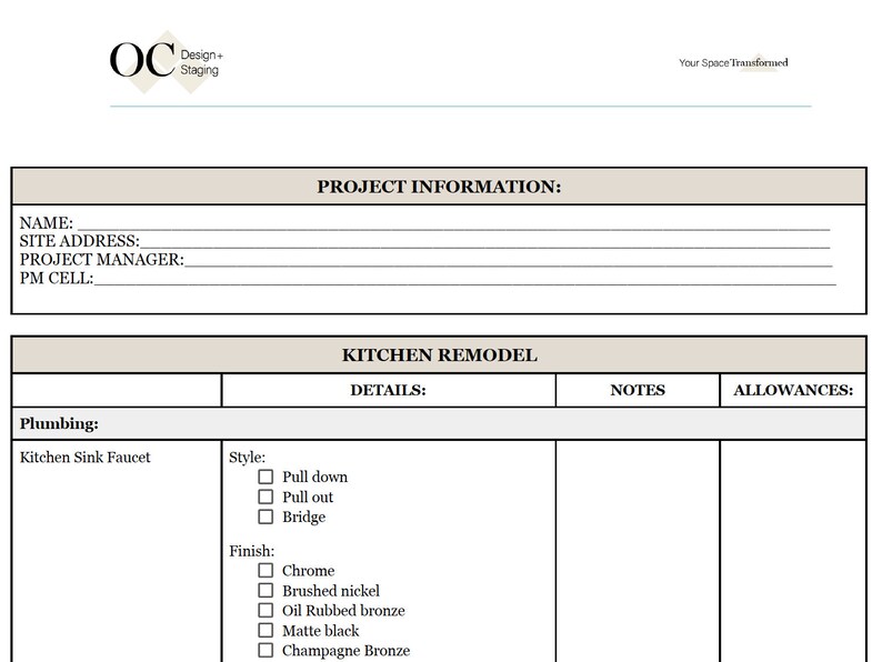 Kitchen Remodel Checklist - Etsy