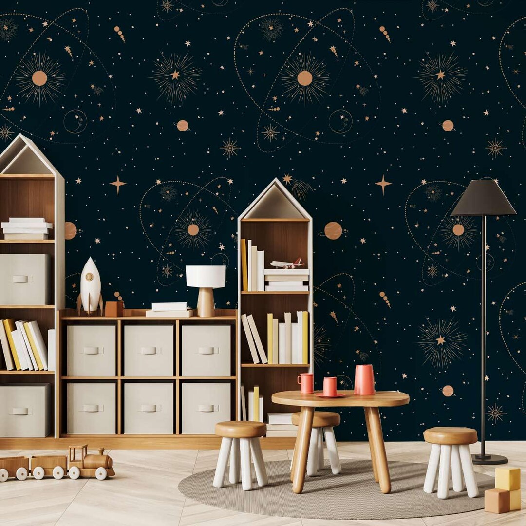 Stars Wallpaper for a Children's Room, Emily Design 6 - Etsy
