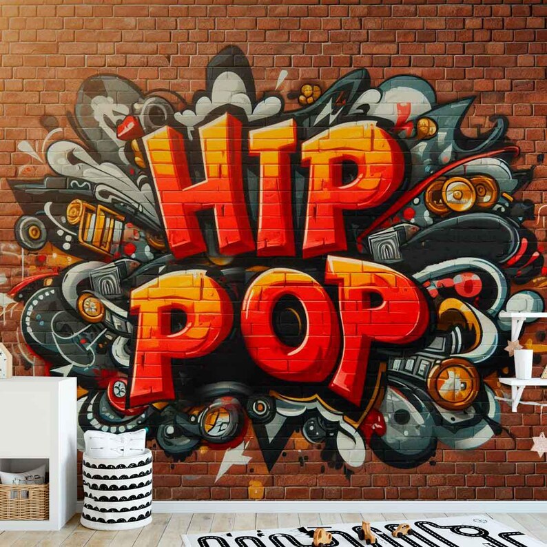 Graffiti Wallpaper Hip Hop for Children's Rooms, Mikey Style - Etsy