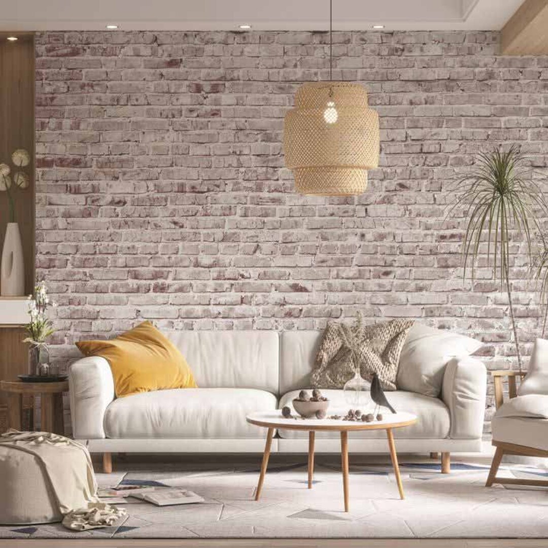 Red Brown Brick Wallpaper - Etsy