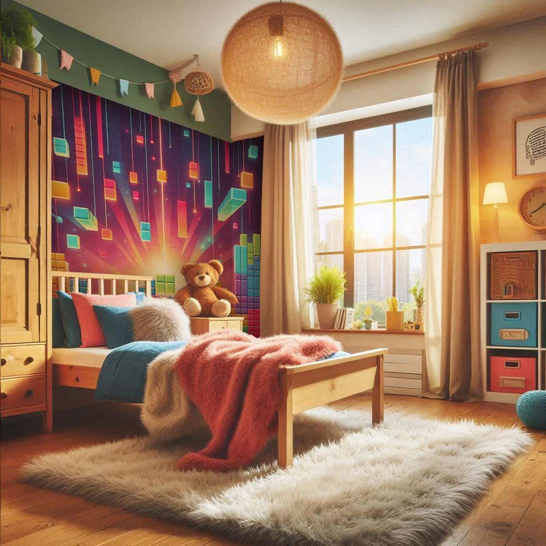 Tetris Wallpaper 3D Wallpaper, Custom Wallpaper, Michael Style 10 - Etsy