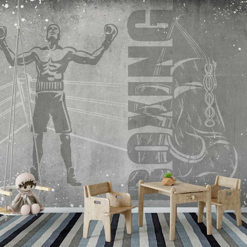 Boxing Wallpaper for Teenage Rooms, Joey Style - Etsy