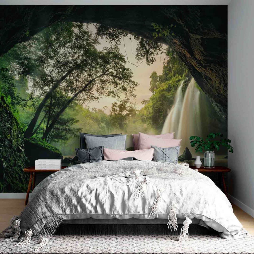 Waterfall Wallpaper for the Bedroom Room 4 - Etsy