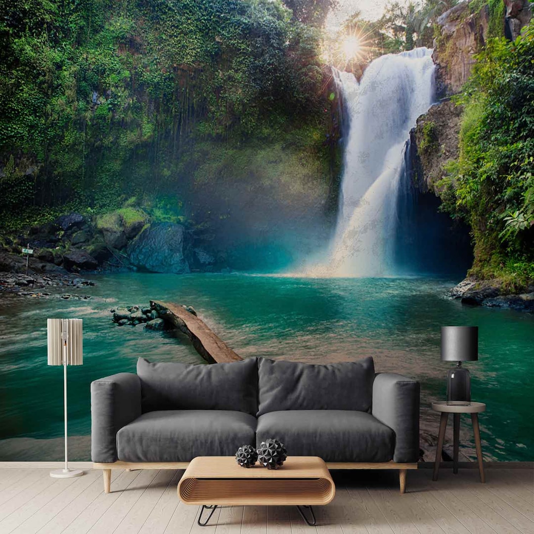 Waterfall Wallpaper for the Living Room 3 - Etsy