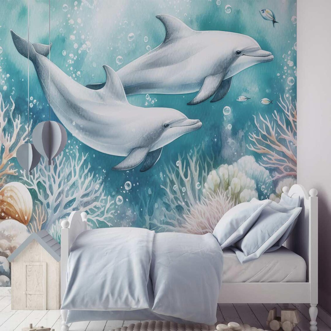 Dolphins Wallpaper for a Children's Room - Etsy