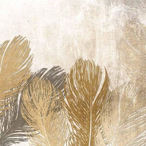 Leaf Feathers Wallpaper, for the Bedroom Amelia Design - Etsy