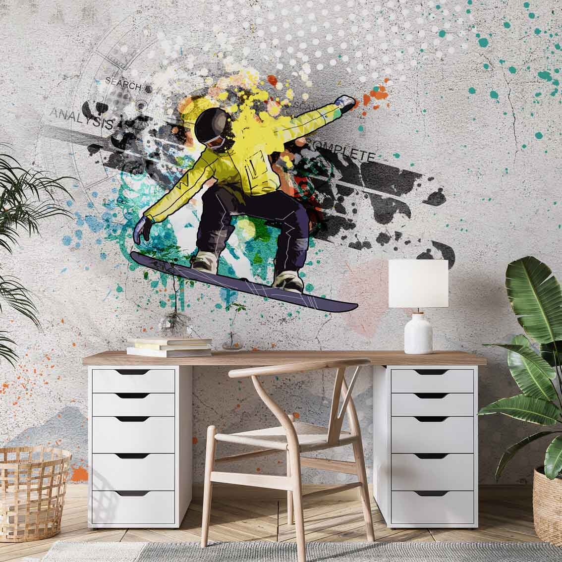 Snowboard Wallpaper for Teenage Rooms, Joey Style - Etsy