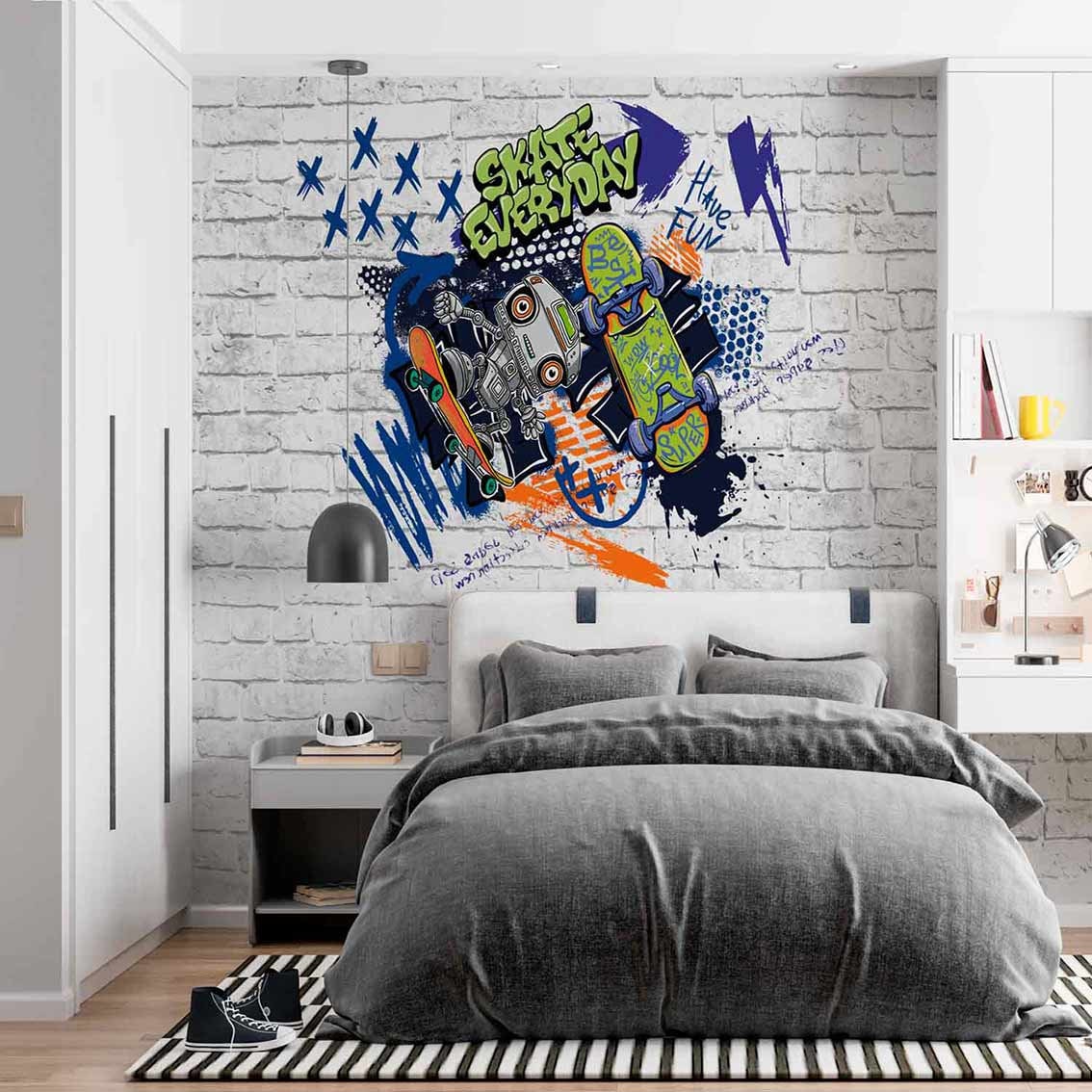 Skateboard Wallpaper for Teenage Rooms Graffiti Joey Style - Etsy
