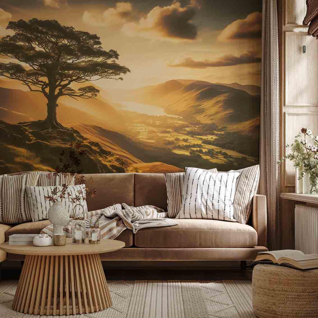 Tree Wallpaper for the Living Room, Forest Stories - Etsy