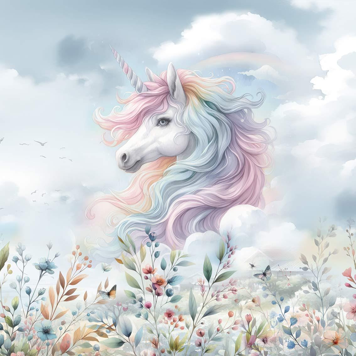Unicorn Wallpaper for a Children's Room, Emily Design 6 - Etsy