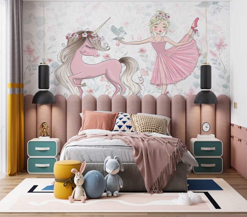 Unicorn Wallpaper for a Children's Room Emily Design 1 - Etsy