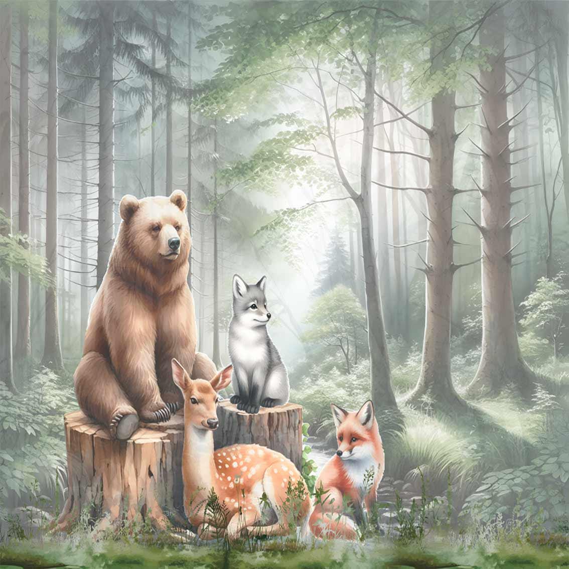 Wallpaper for a Children's Room, the Enchanted Forest Emily Design 1 - Etsy