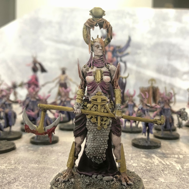 CUSTOM ARMY SAMPLE - Slaanesh Chaos Daemons Fully Painted Grimdark Army ...