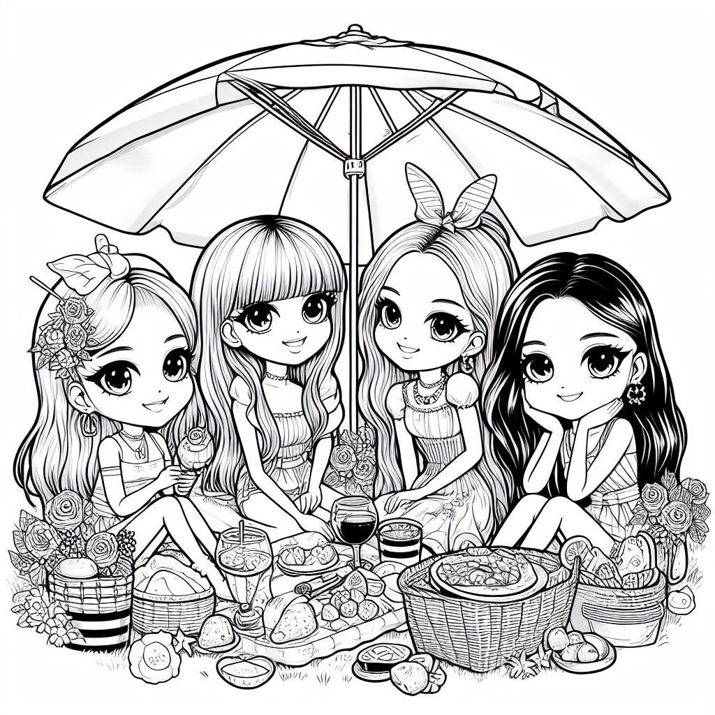 Coloring Book BLACKPINK Cute Cartoon 20 Coloring Pages for - Etsy