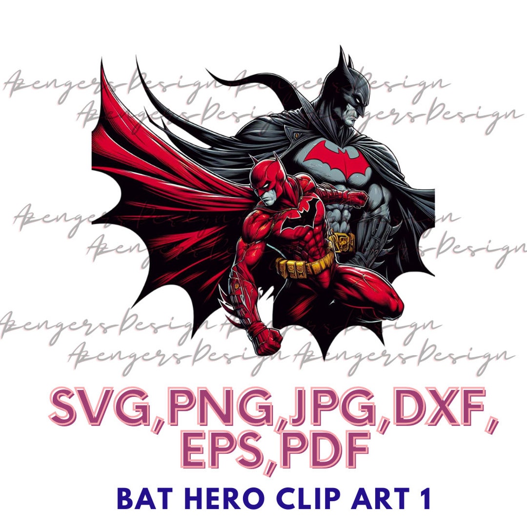 Superhero Bat SVG Superhero Clipart Cricut Silhouette Cut File Digital ...