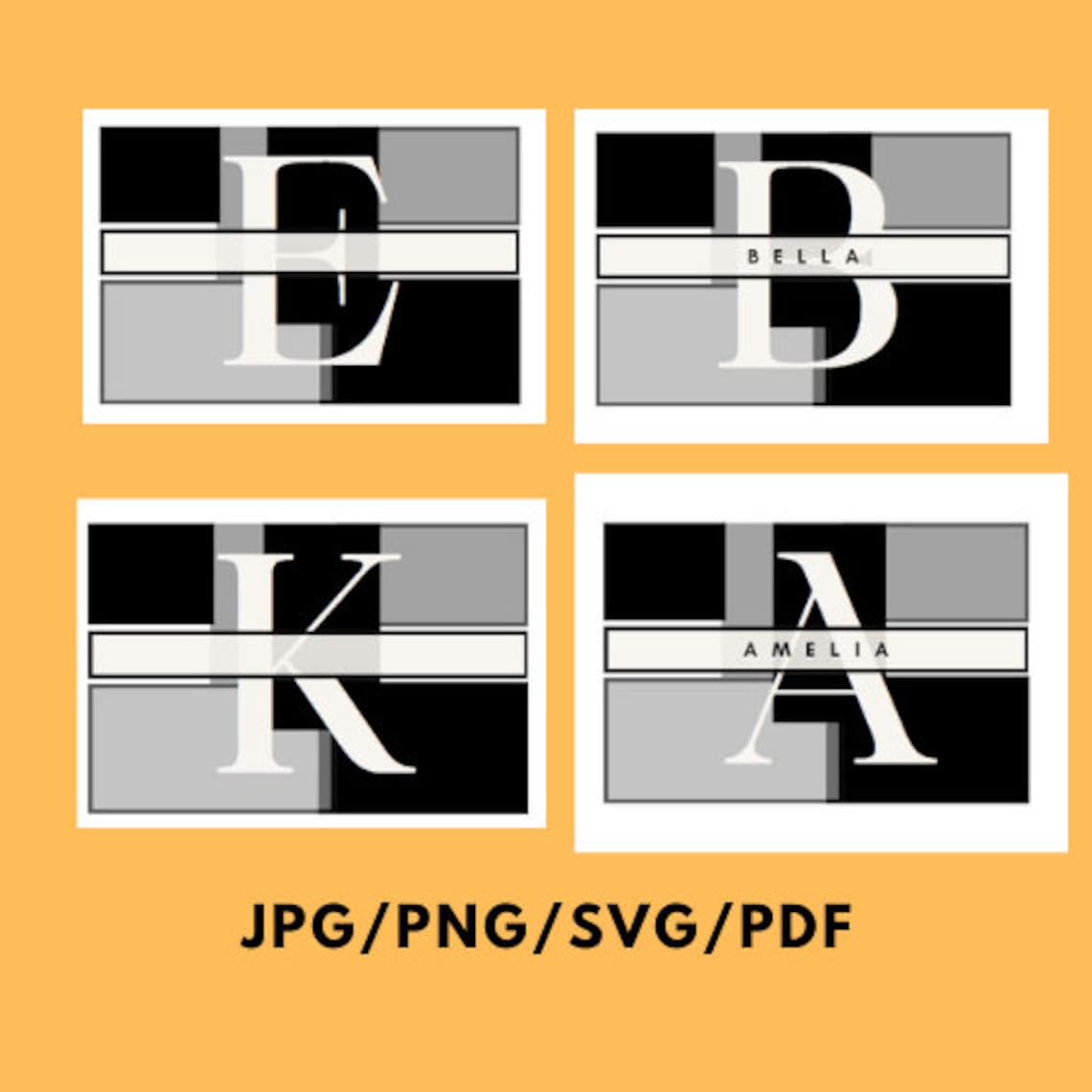 Split Monogram, Split Letter, Alphabet for Cricut, Regal Initial, Font ...