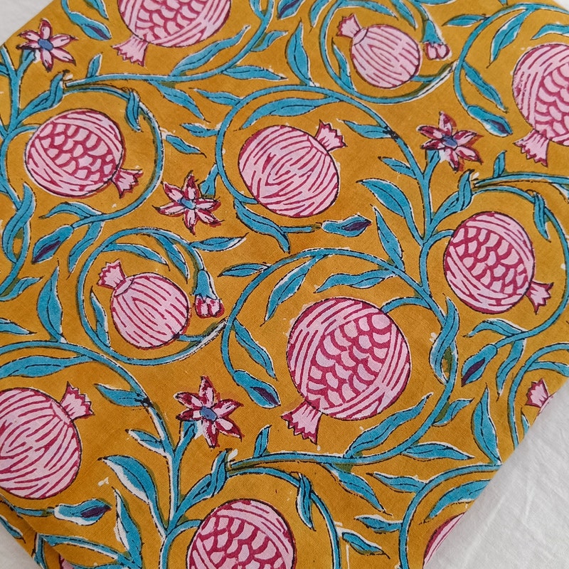 Hand Printed Fabric Etsy