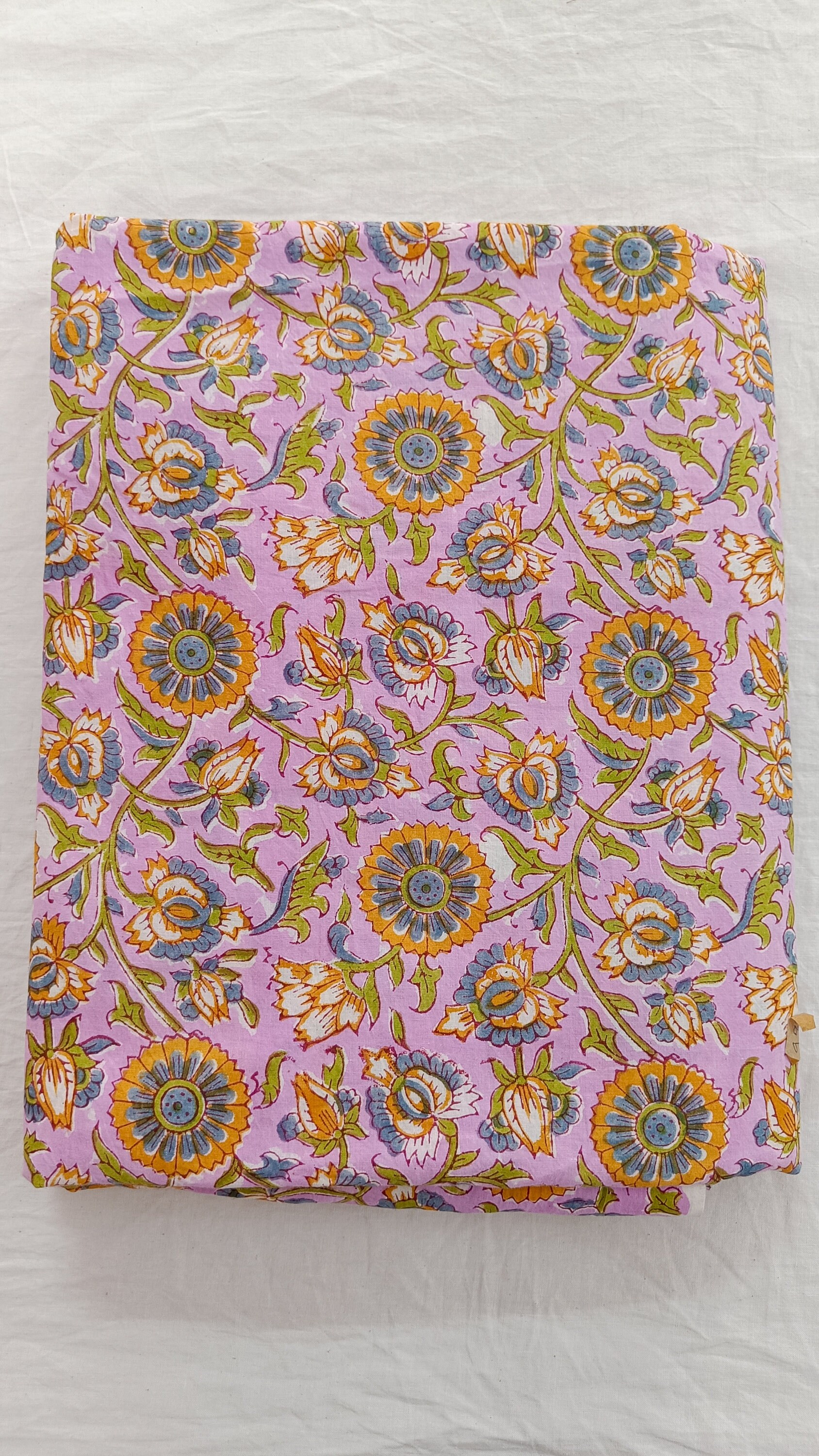 Indian Floral Cotton Block Print Fabric by the Yard, Hand Block Print ...