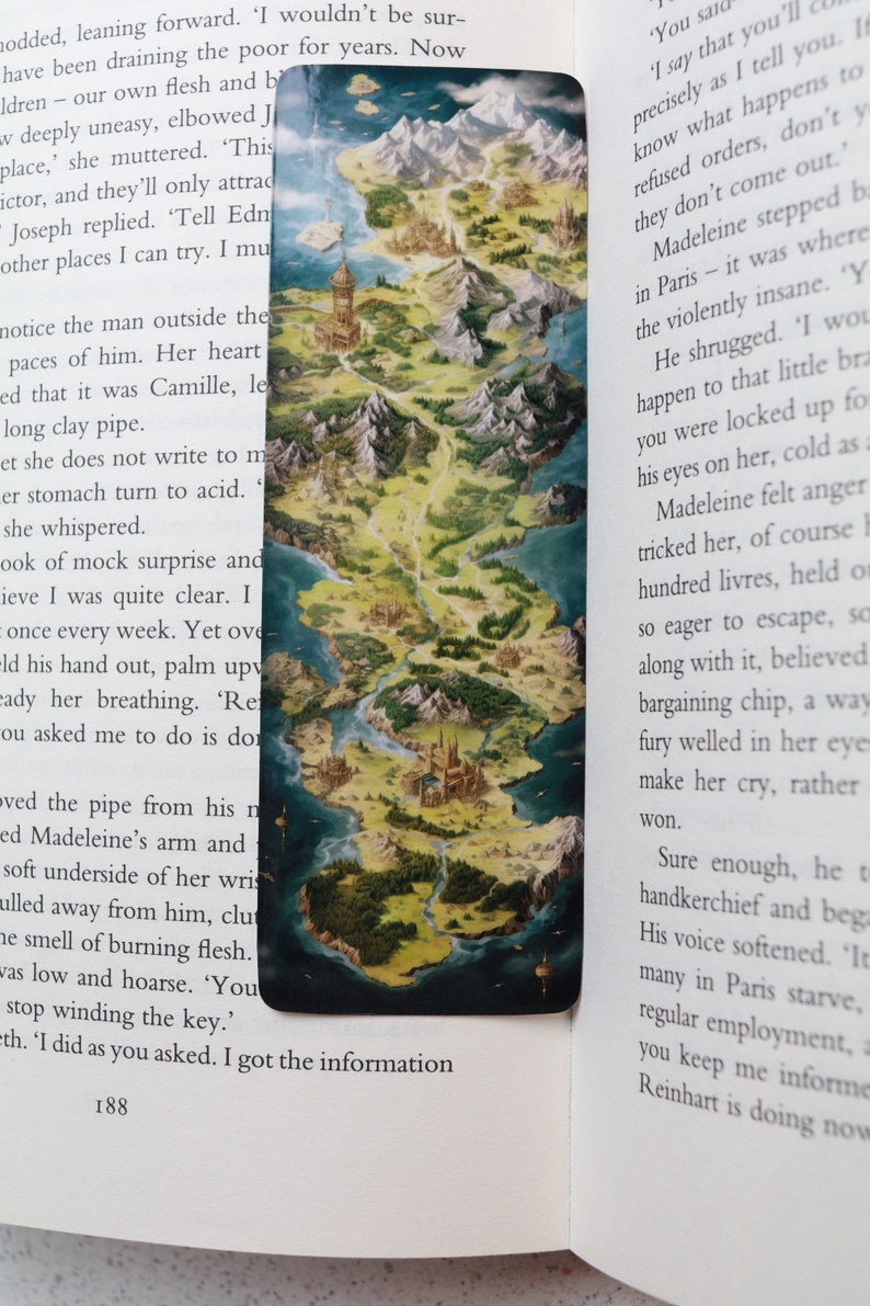 Fantasy World Bookmark - Fantasy Map Bookmark - Book Lover Gift ...