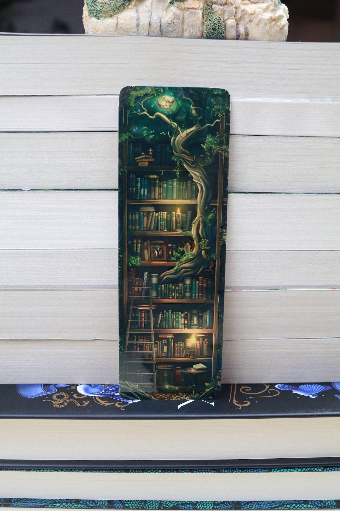 Cute Fantasy Bookmark - Whimsical Magic Library Bookmark - Dark ...