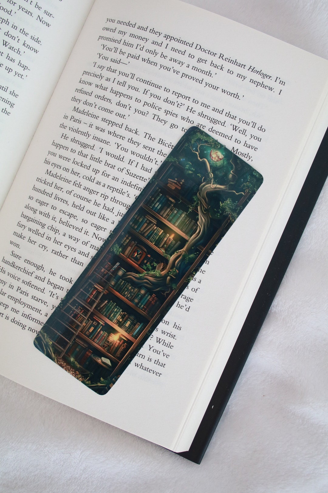 Cute Fantasy Bookmark - Whimsical Magic Library Bookmark - Dark ...
