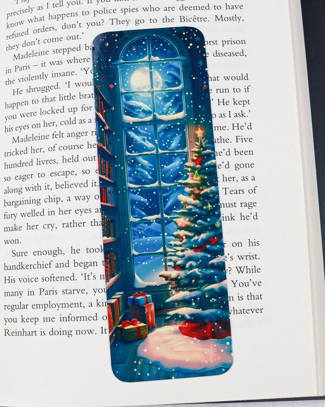 Cozy Reading Interior With Christmas Decorations Bookmark - Book Lover ...
