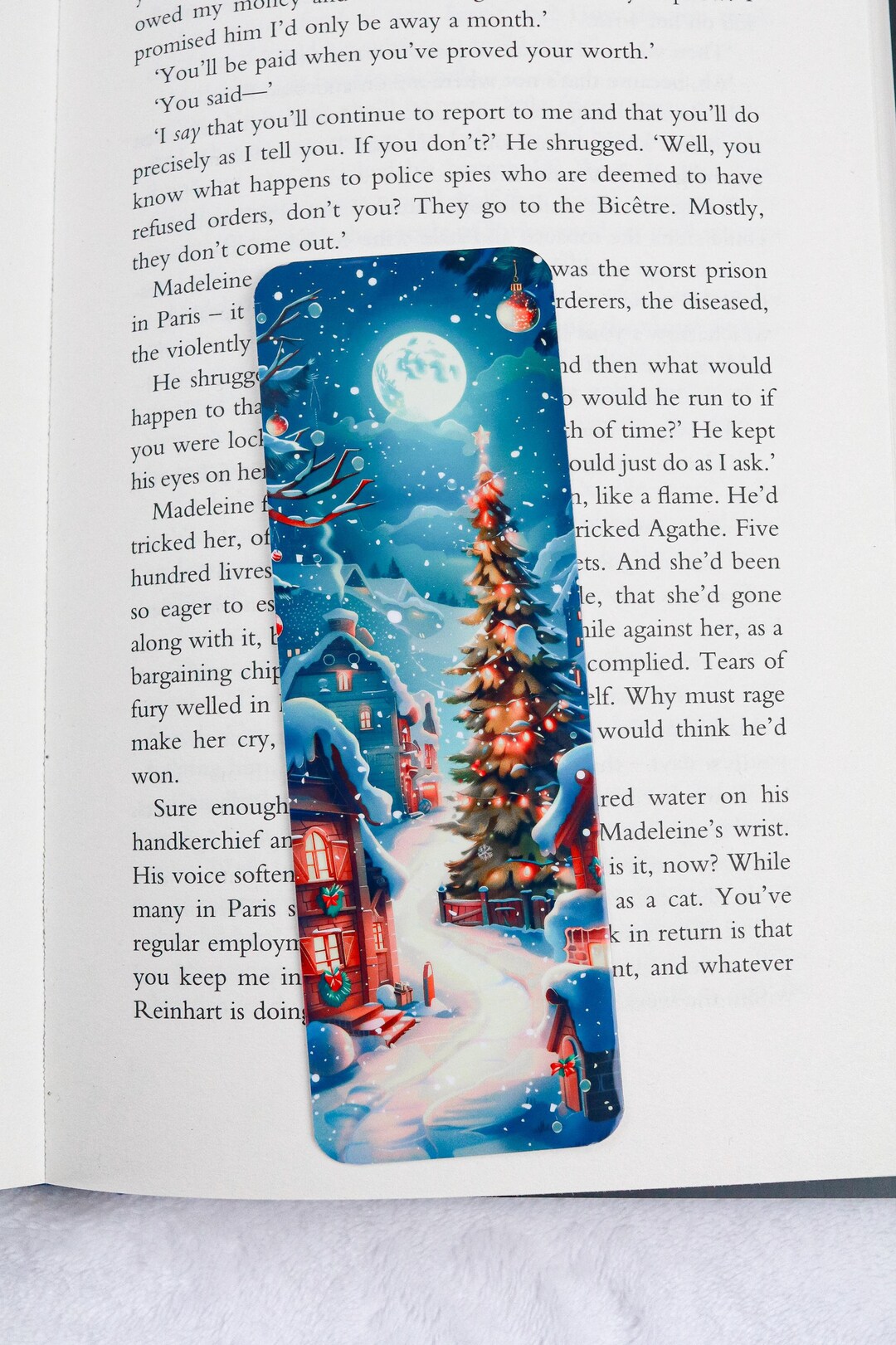 Cute Christmas Bookmark Winter Cottagecore Village Bookmark Book Lover ...