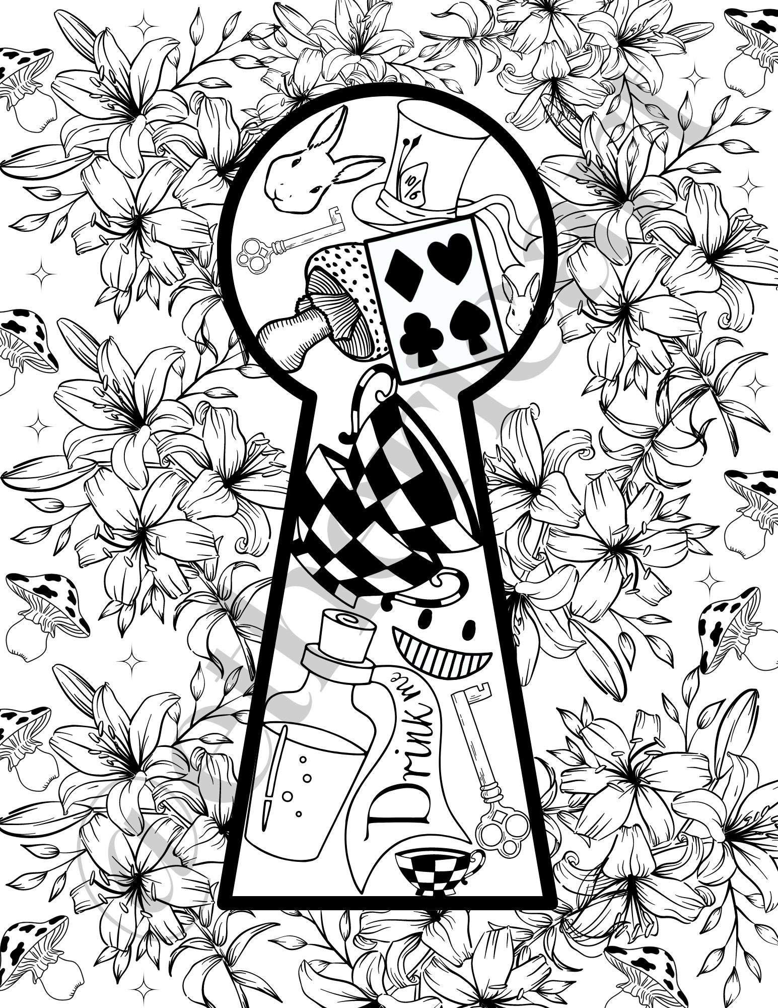 Keyhole Coloring Page