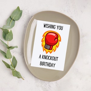 Boxing Birthday Card Wishing You a Knockout Birthday MMA - Etsy