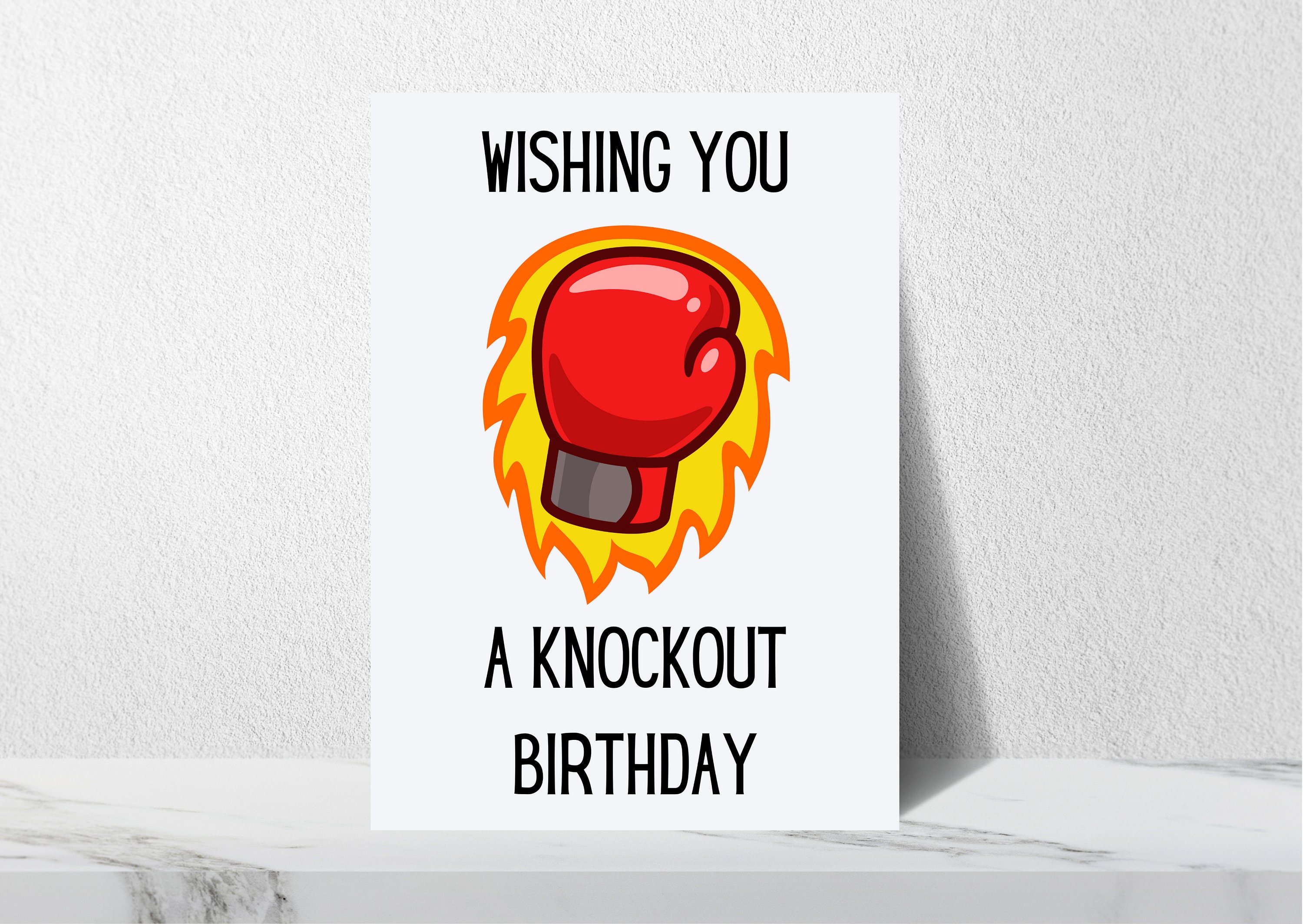 Boxing Birthday Card Wishing You a Knockout Birthday MMA - Etsy