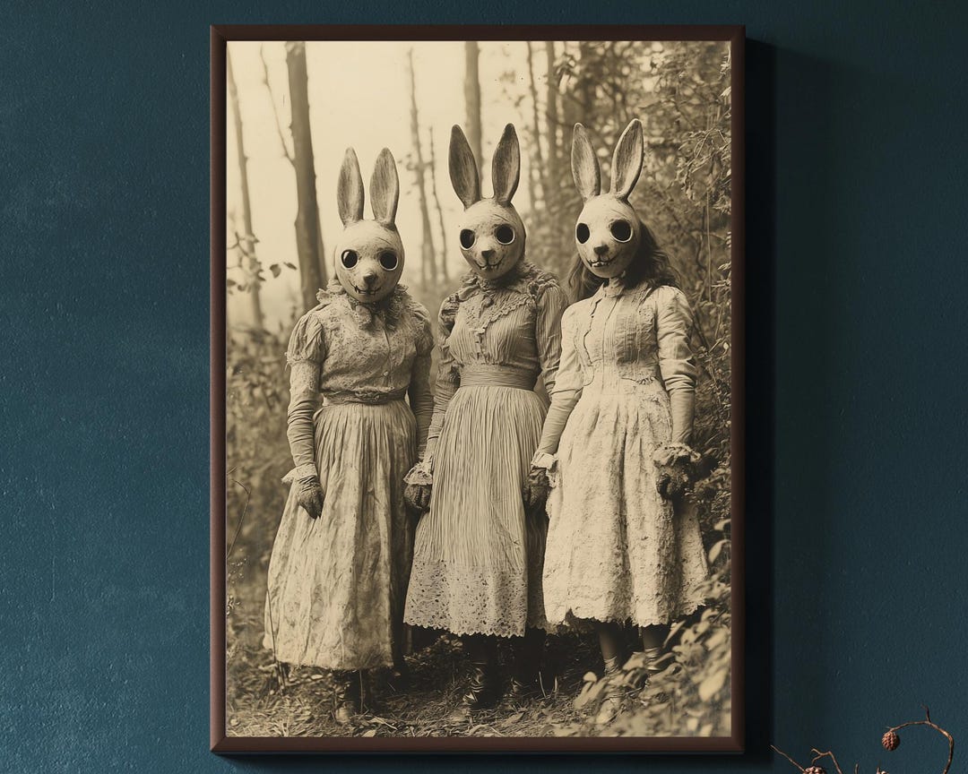 Forest Rabbit Cult Art Print - Vintage Photography Gothic Occult Poster ...