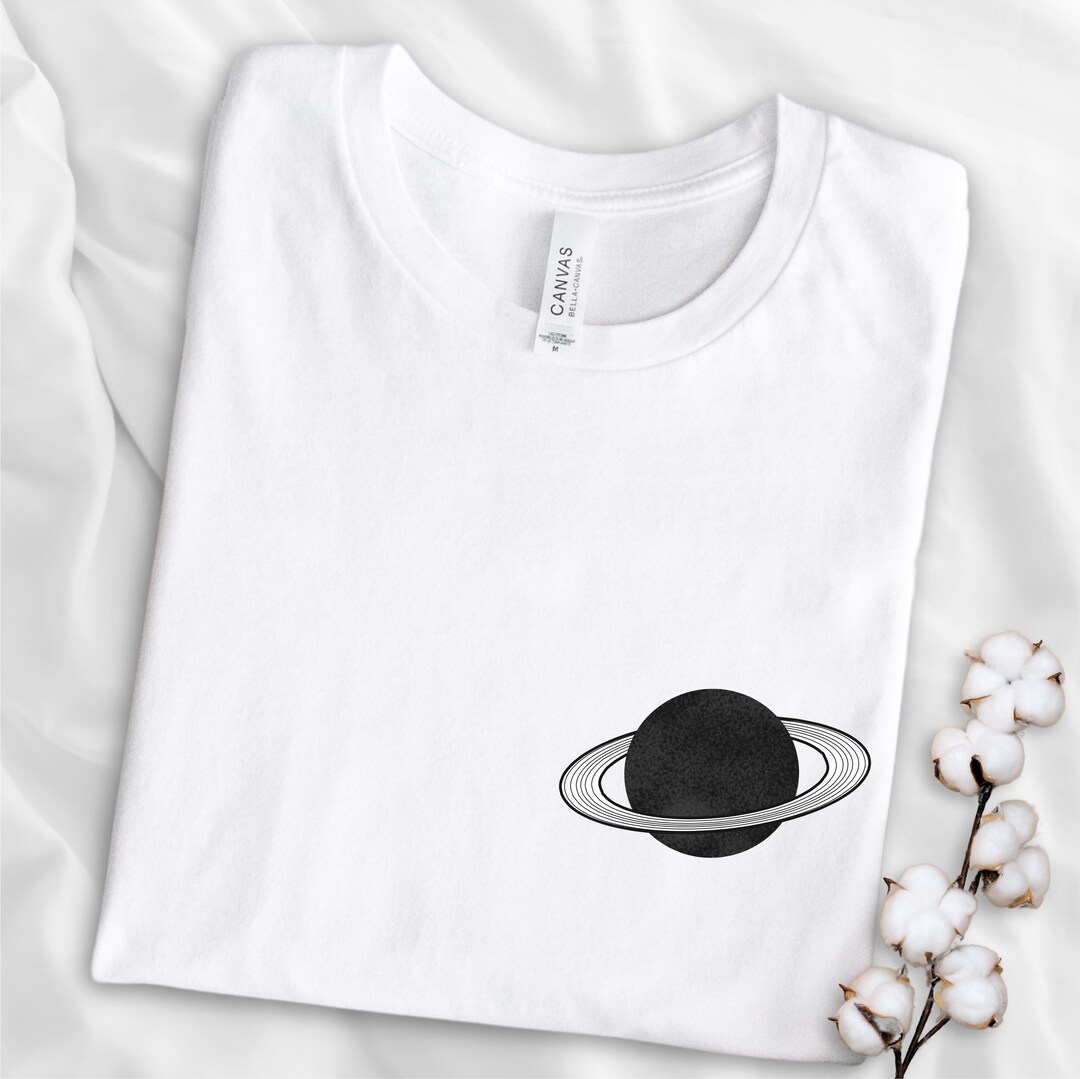 Minimal Saturn Shirt, Simple Planet Rings Graphic Tee, Tiny Saturn ...