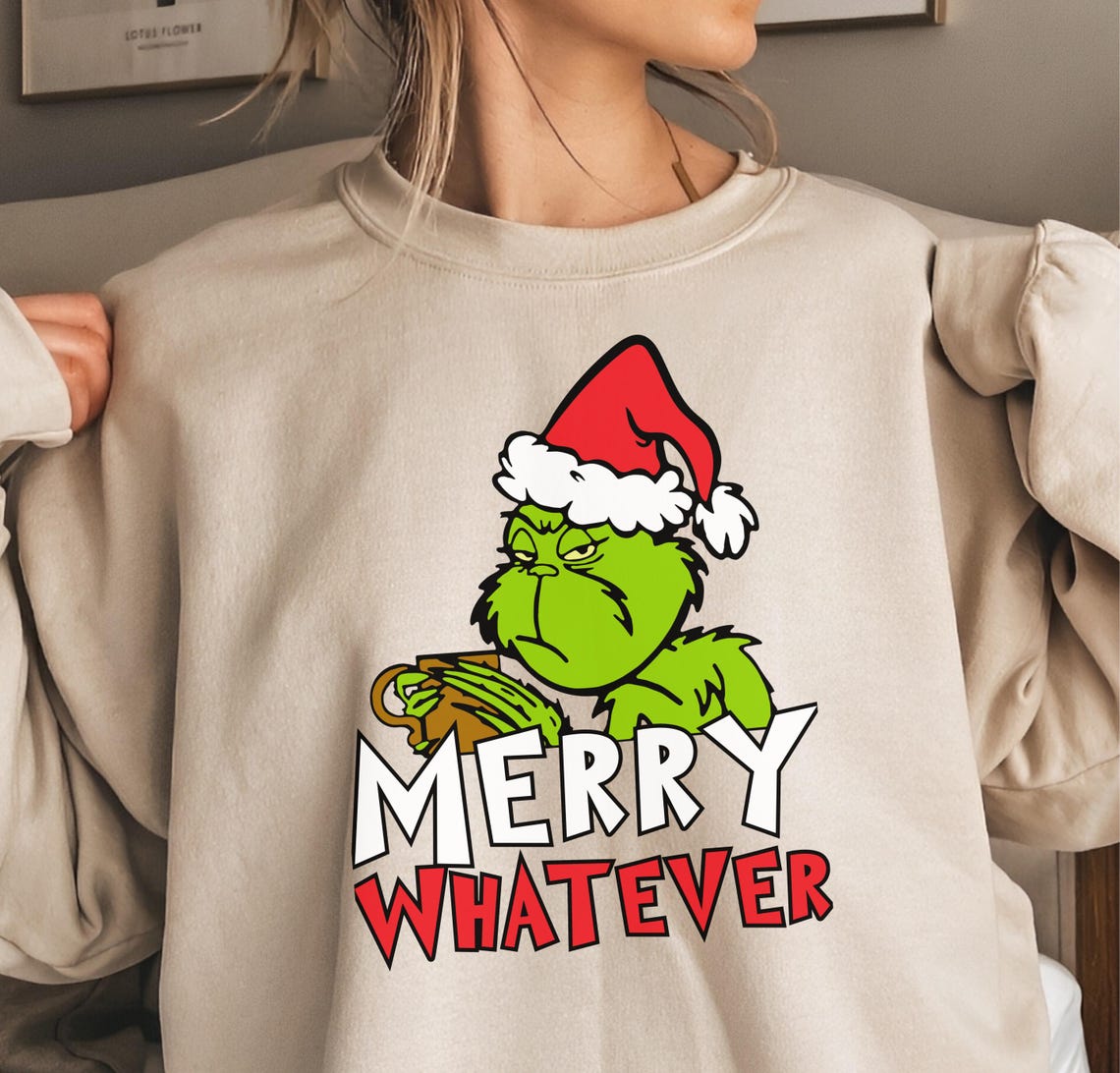 Merry Whatever Grinch Png, Retro Grinch Christmas, Funny Grinch Sublimation, Merry Grinchmas Png ...