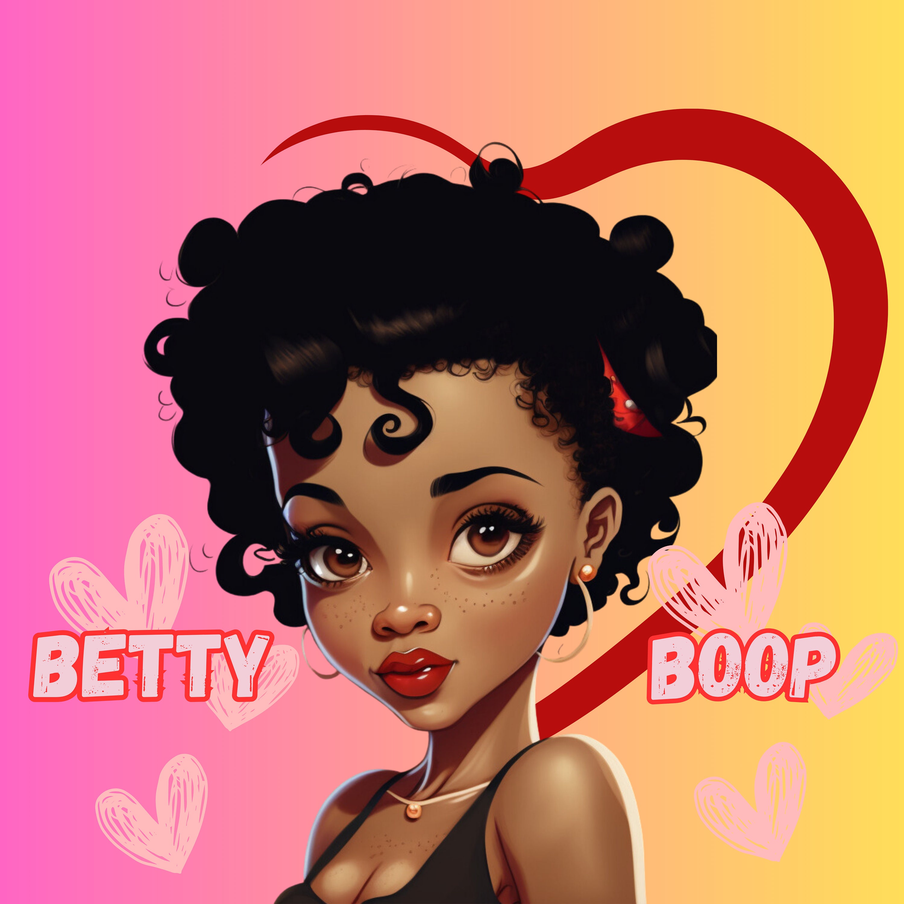 Betty Boop Png Black Betty Boop Pngpng Instant Download T For Her Pretty Graphic Etsy