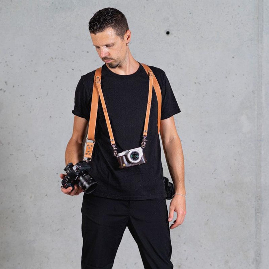 Leather Straps, Leather Camera Harness, Strap for Two and Three Cameras ...