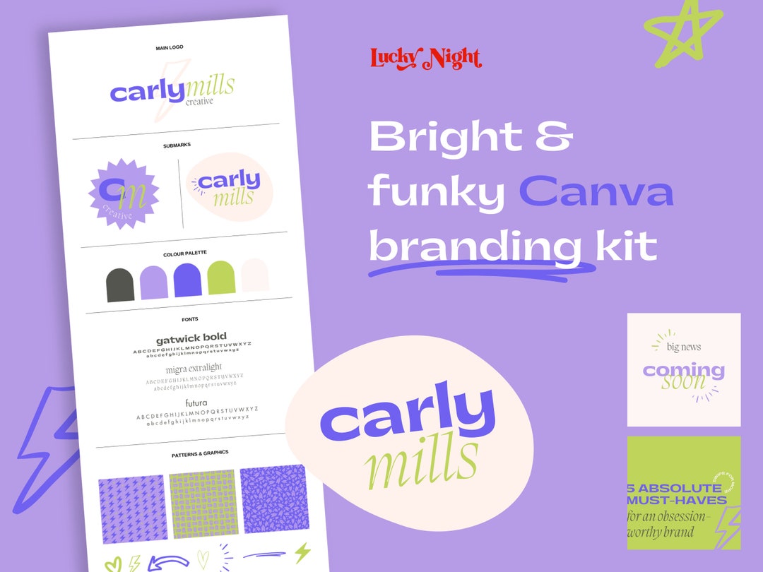Canva Branding Kit | Bright & Funky Brand Design | DIY Logo for Small ...