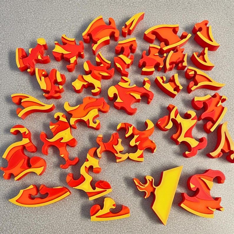 Multi Color Survivor Flame Puzzle – Bold Fire Puzzle for Fans of the ...