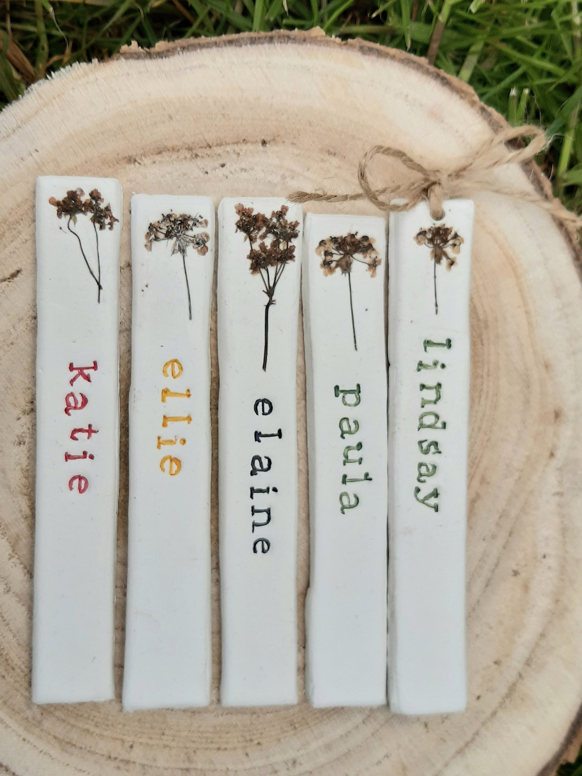 Wedding Place Name Cards Clay Place Names Pressed Flowers - Etsy UK