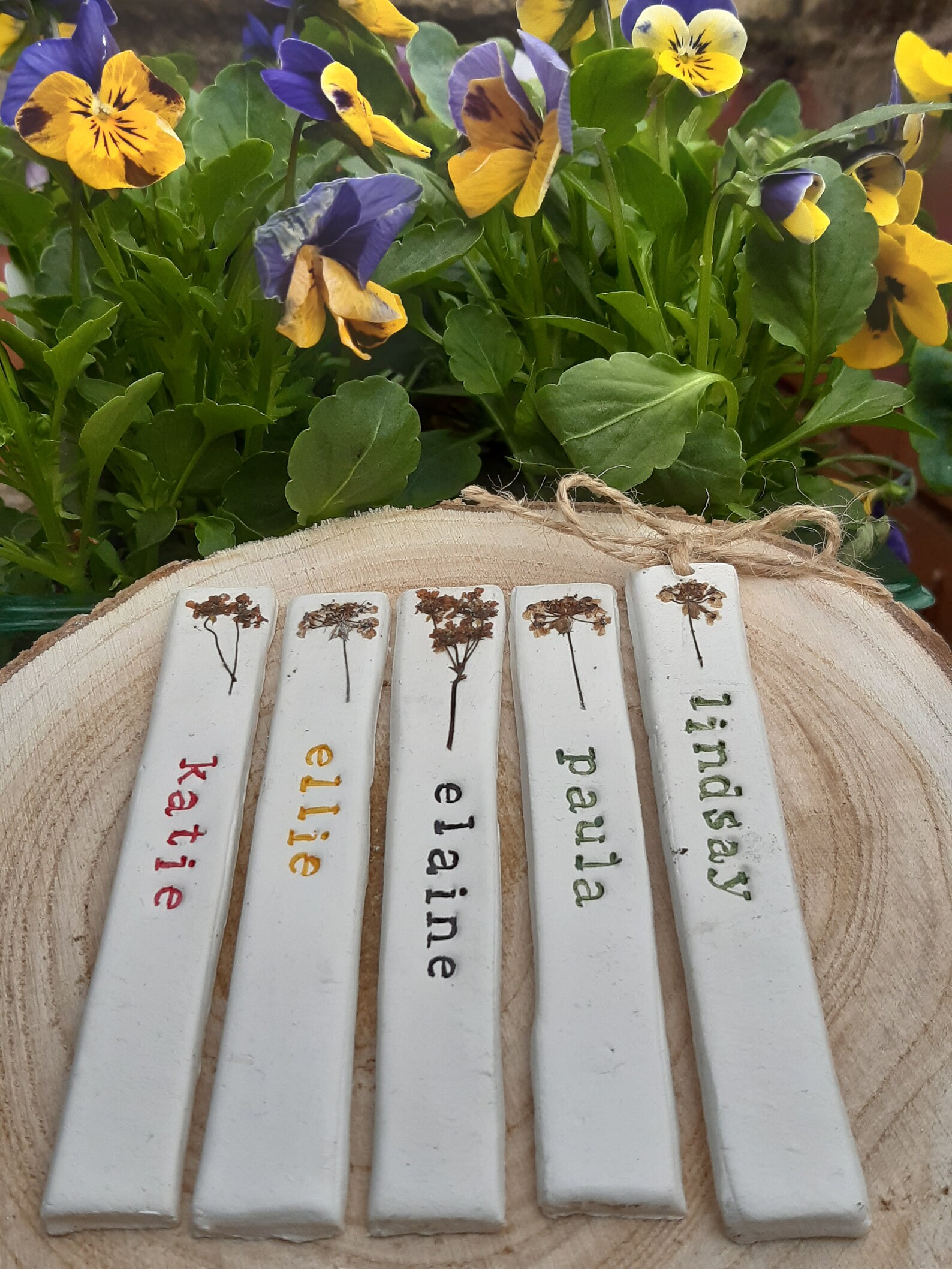 Wedding Place Name Cards Clay Place Names Pressed Flowers - Etsy UK