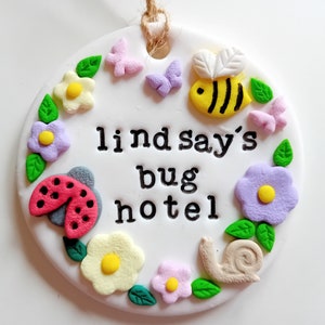 Personalised Bug Hotel Sign. Mini Garden Sign for Bugs. Bug Hotel Tag ...
