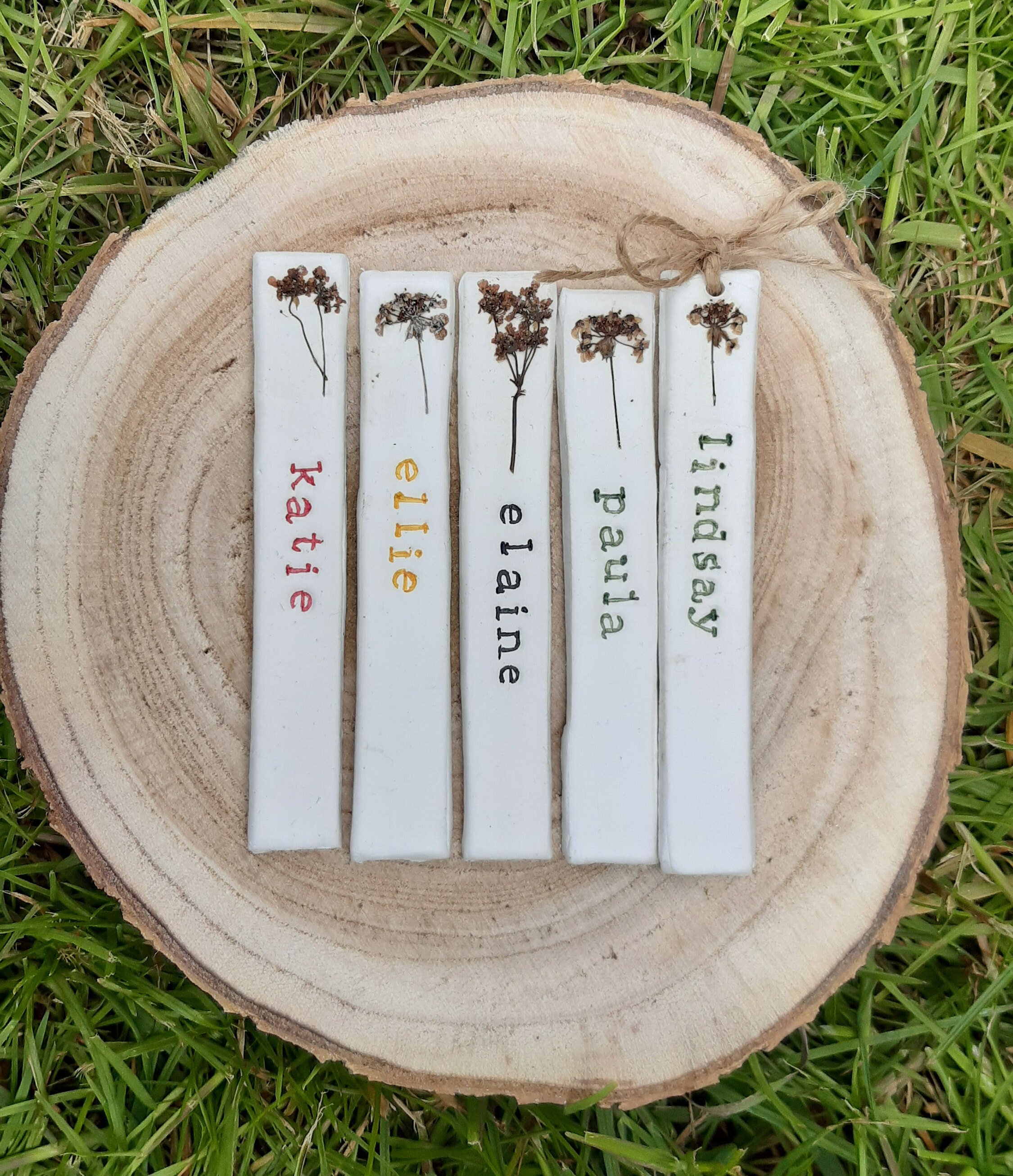 Wedding Place Name Cards Clay Place Names Pressed Flowers - Etsy UK