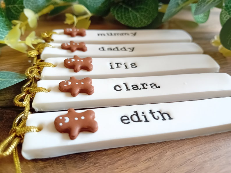 Christmas Clay Name Tags. Personalised Gingerbread Tags. Christmas Clay ...