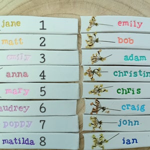 Wedding Place Name Cards Clay Place Names Pressed Flowers Floral ...