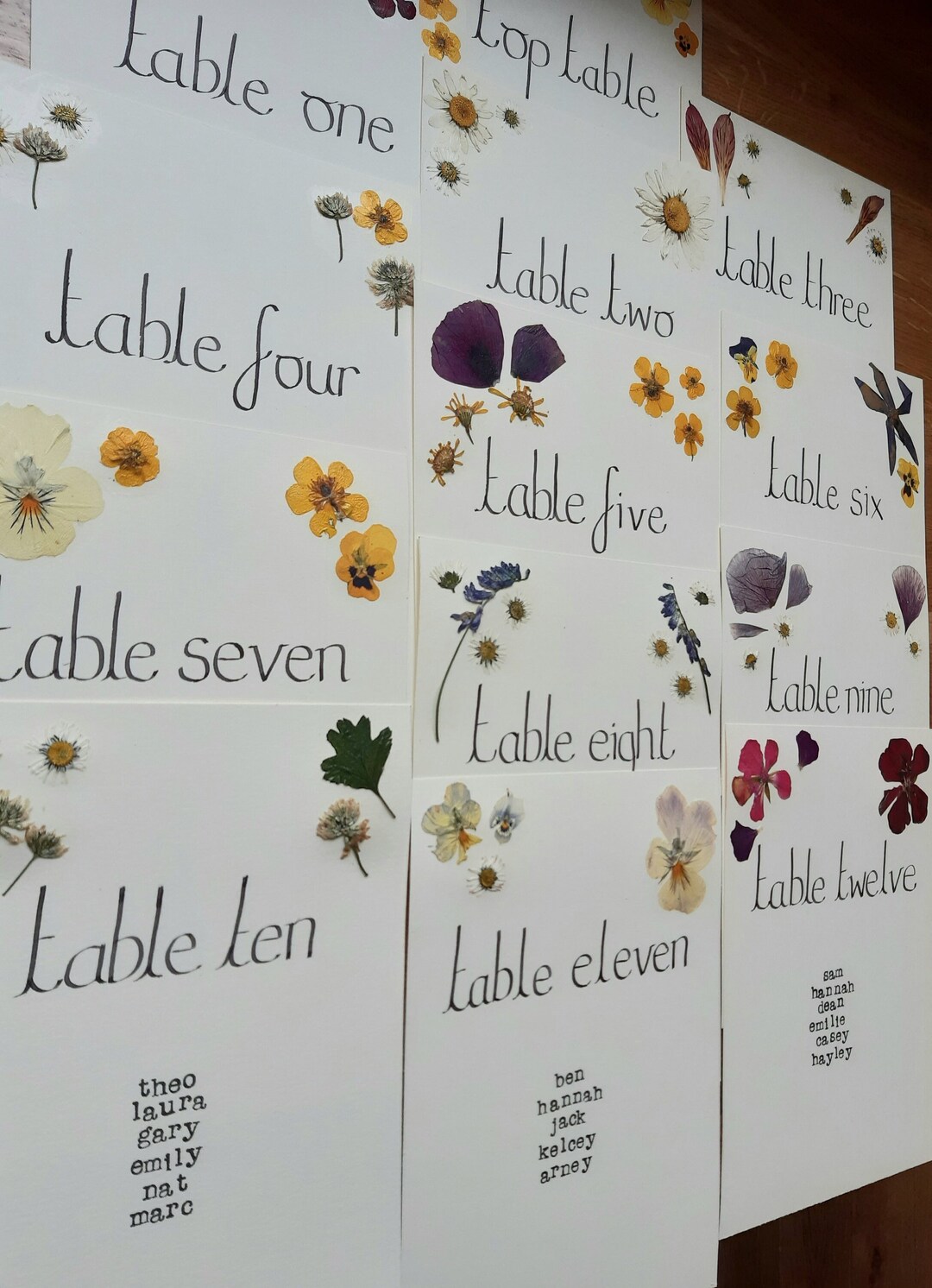 Pressed Flower Wedding Table Numbers Pressed Flower Table Plan - Etsy UK