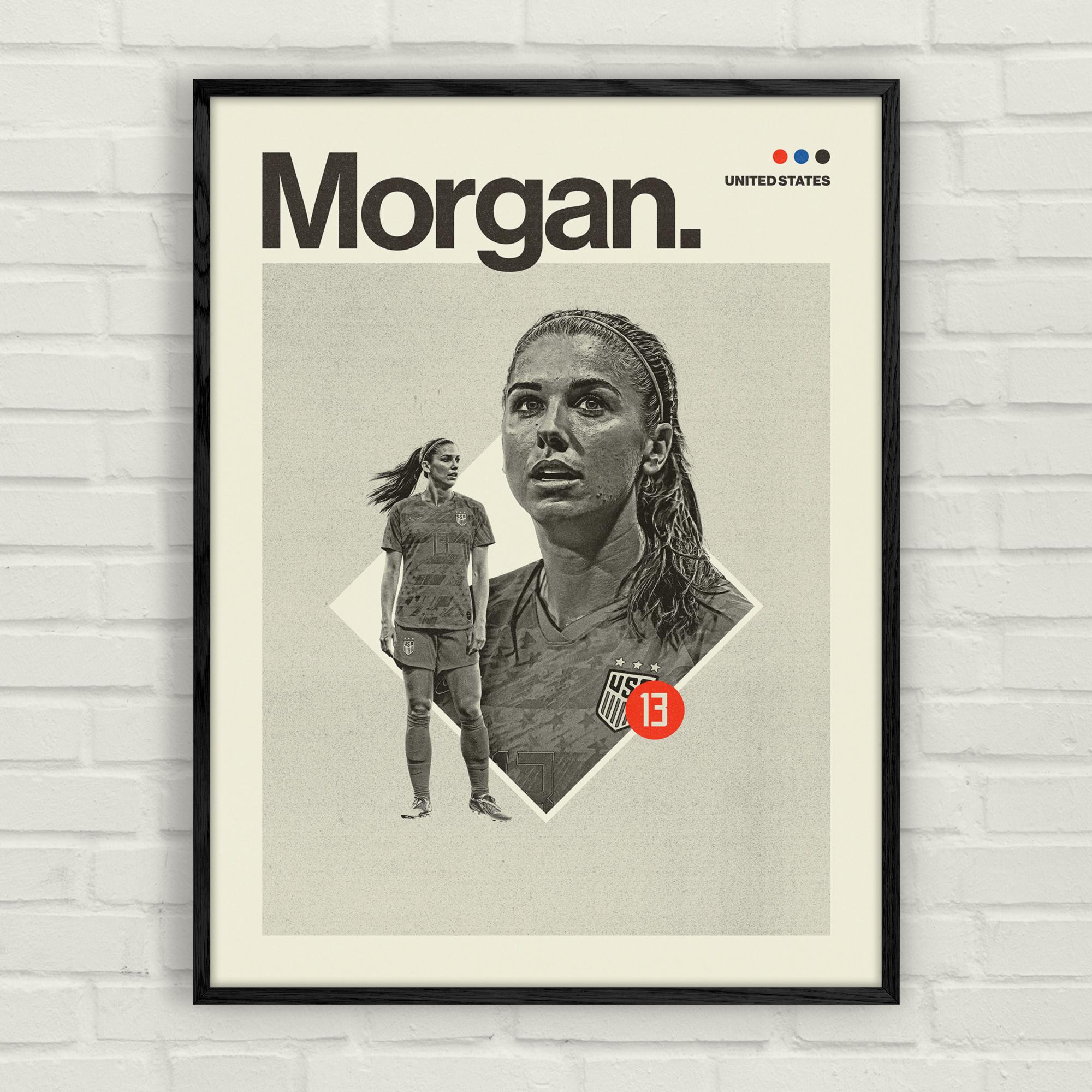 Alex Morgan Poster Minimalistic Mid-century Art Print United States ...