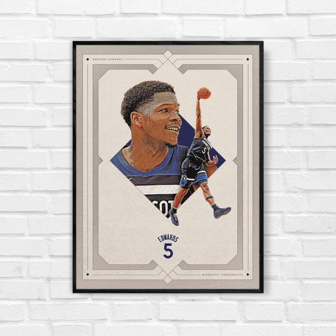 Anthony Edwards Poster Digital Download Minnesota Timberwolves Poster ...
