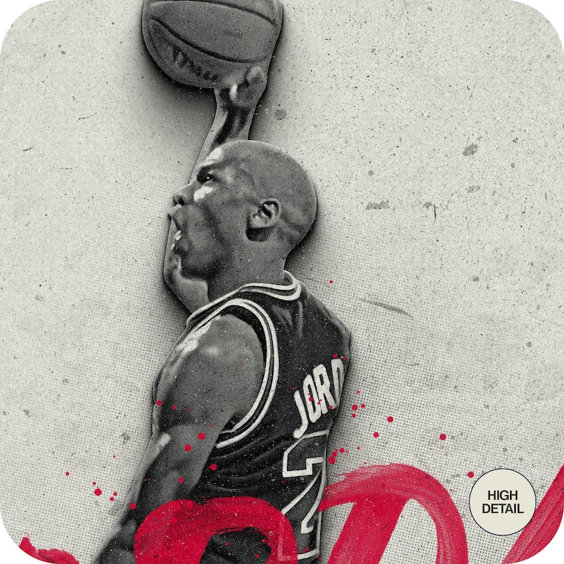 Michael Jordan Poster,chicago Bulls Art Print, Basketball Wall Art ...